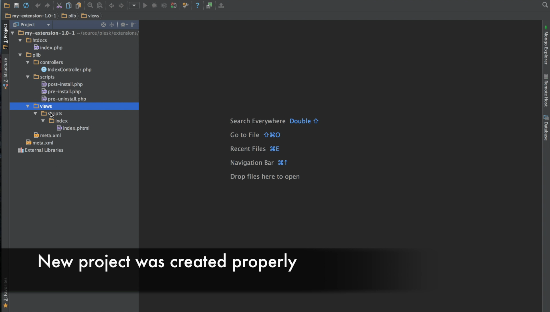 Create Plesk extension via command line