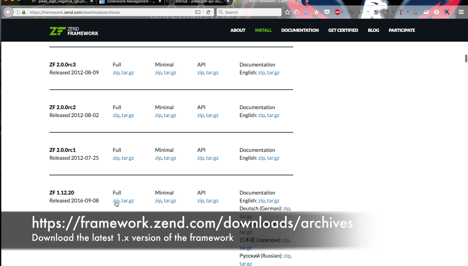 Create Plesk extension via command line