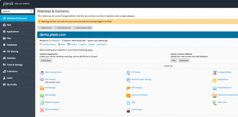 Plesk for VPS and Dedicated Hosting