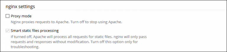 Enable NGINX-only hosting for your domain - Plesk