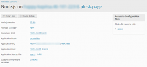 Plesk Node.Js Setup
