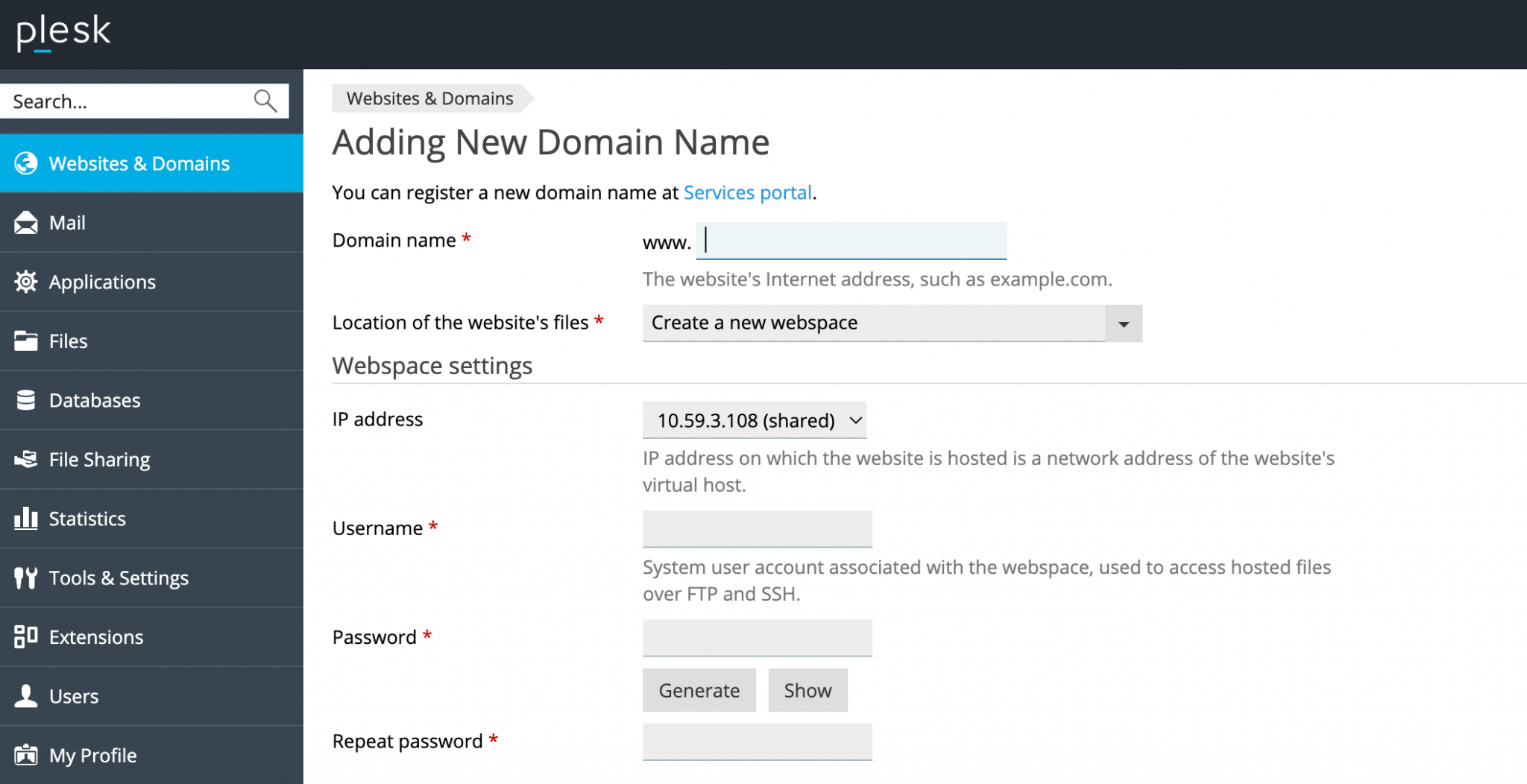 Revamped Website Creation in Plesk