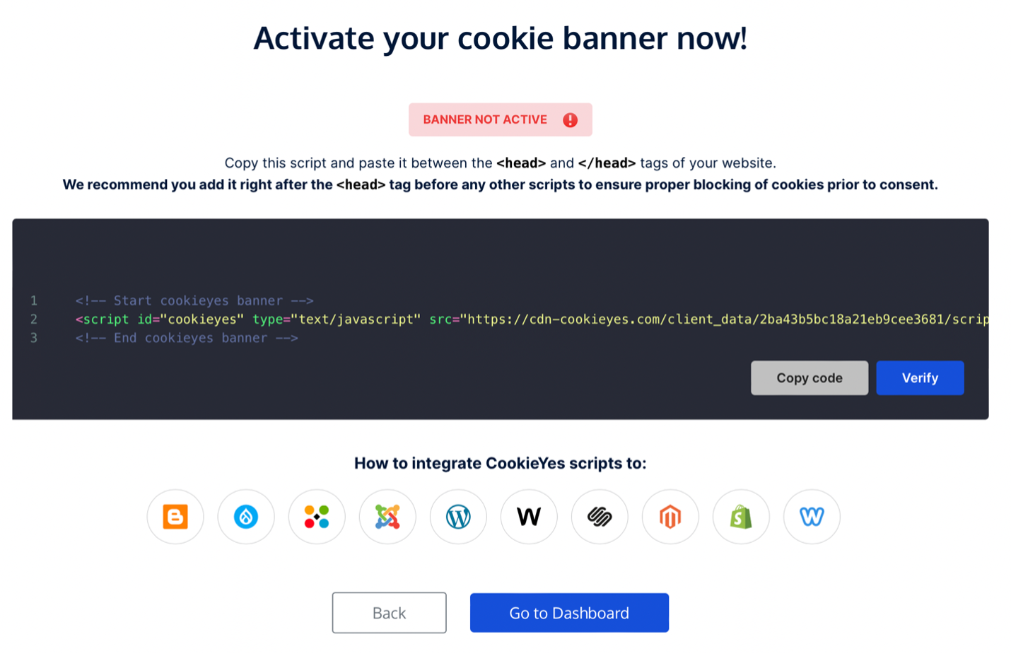 How to set up a Cookie Consent Banner - Plesk