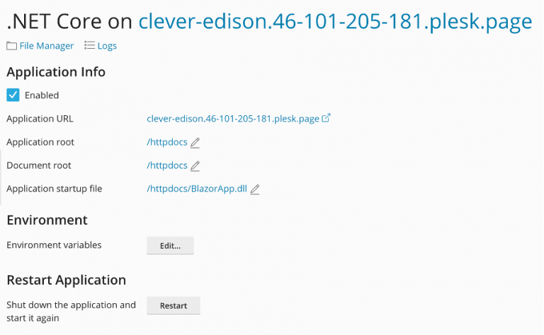 .NET Application Hosting in Plesk - Plesk