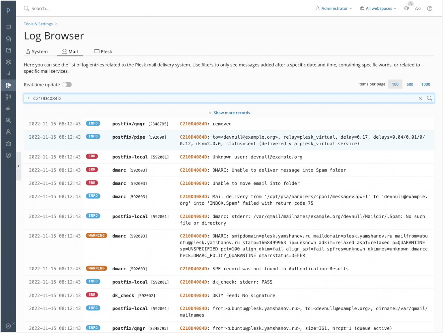 Plesk Log Browser: Tips and Tricks - Plesk