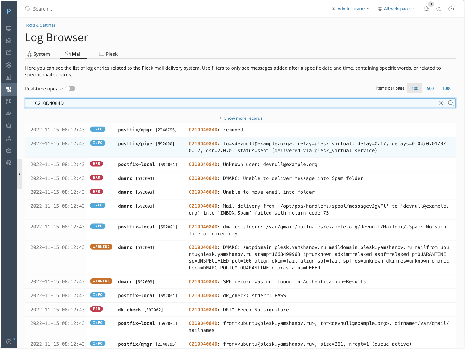 Plesk Log Browser: Tips and Tricks - Plesk