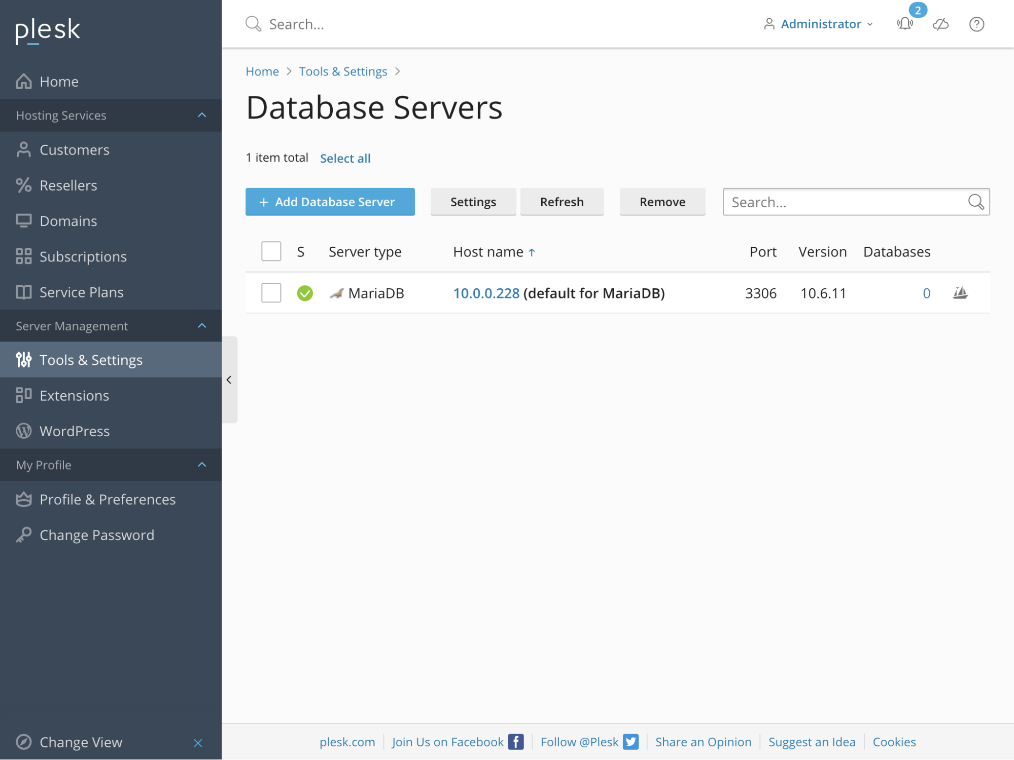 Plesk With Centralized Database And Network File System Plesk 2975