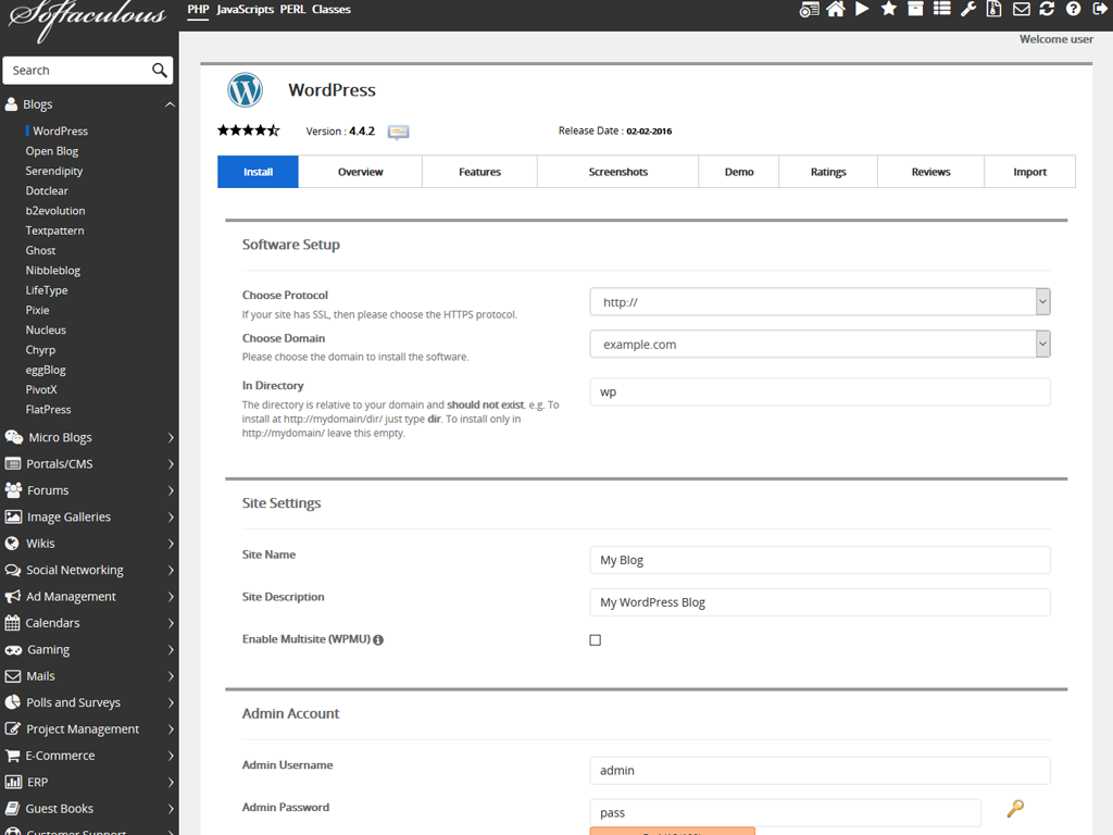 Softaculous Auto Installer extension - Plesk