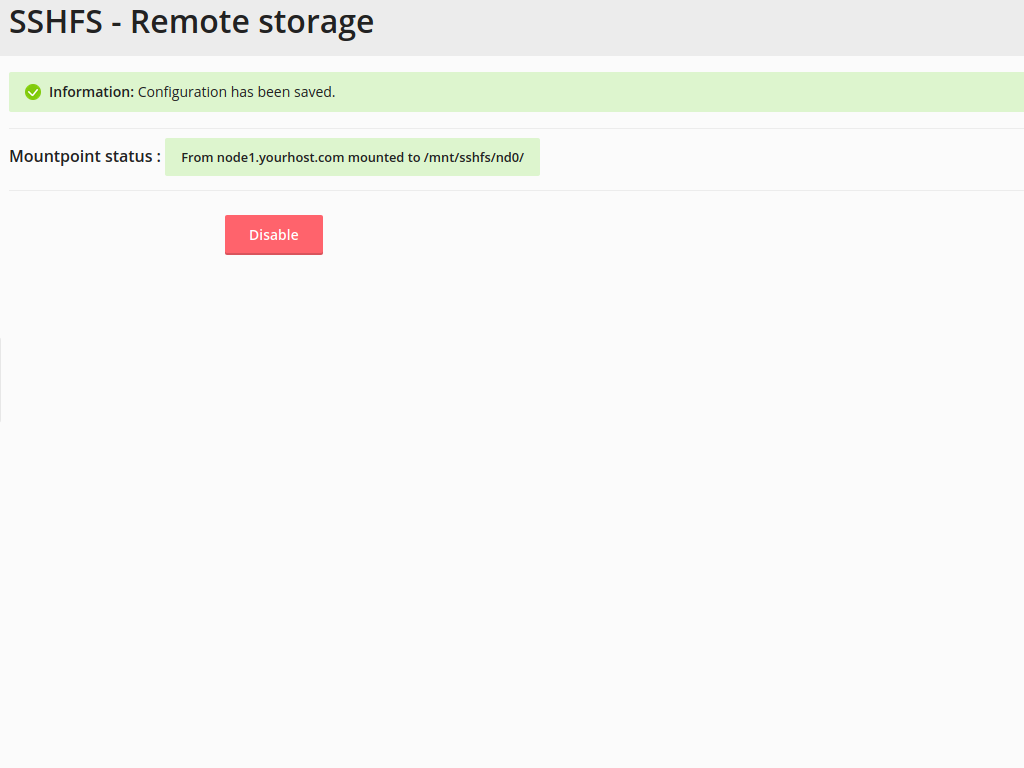 SSHFS - Remote Storage extension - Plesk
