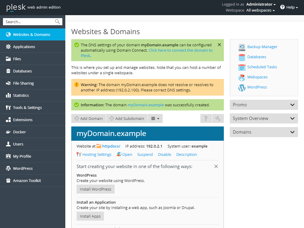 Domain Connect extension - Plesk