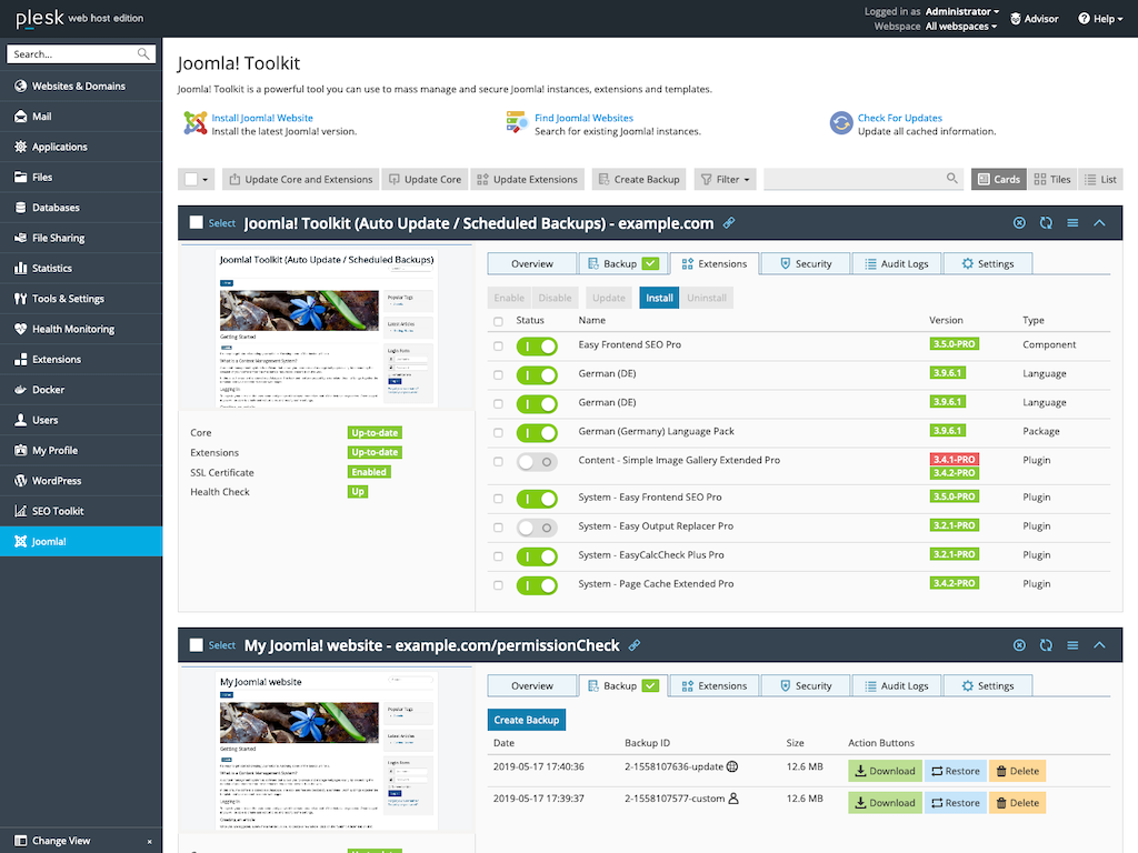 Hosting Pack extension - Plesk